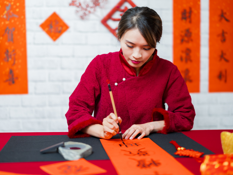 Lunar New Year Decorations Made Easy: How to create Chinese Calligraphy ...